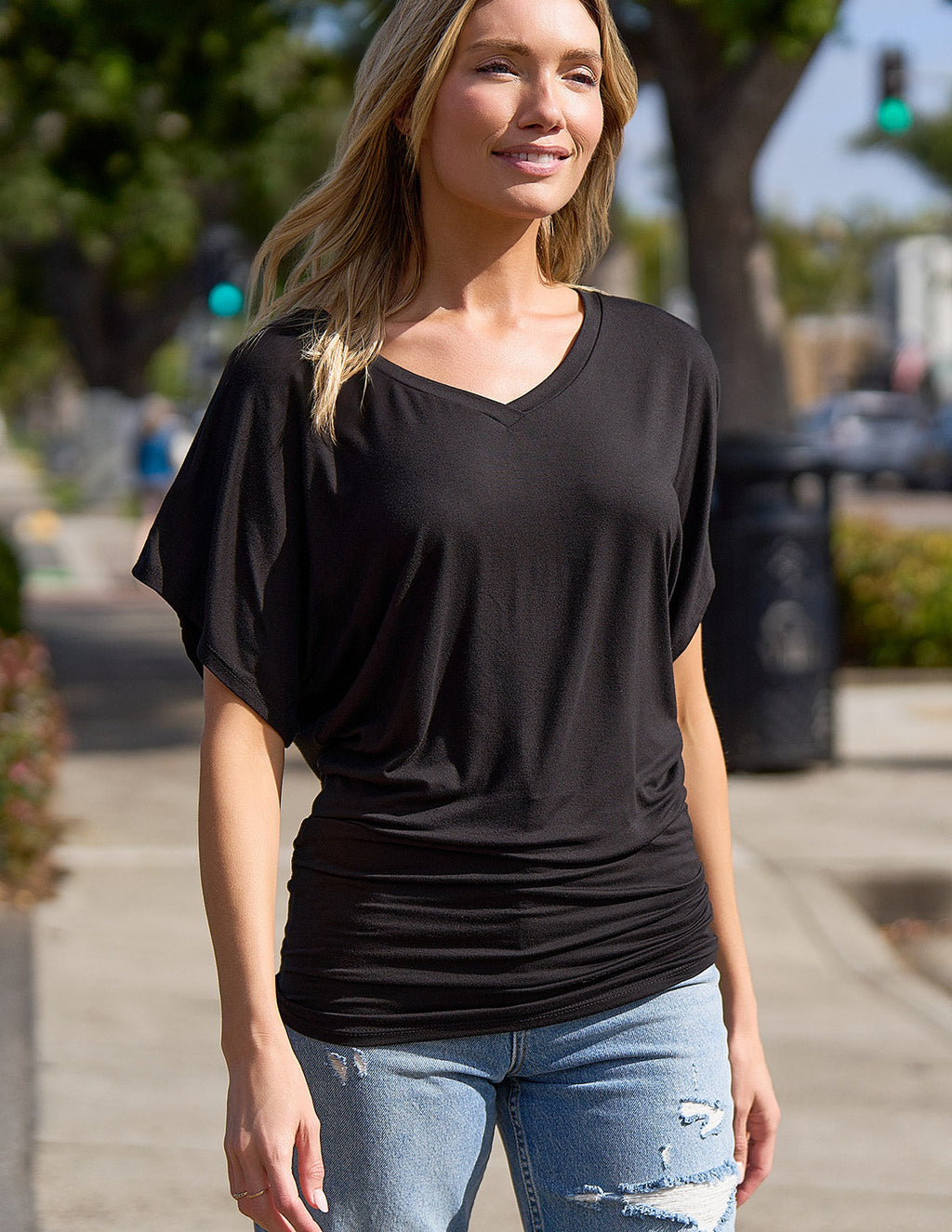 Bamboo Dolman Tunic - Black — Sivana