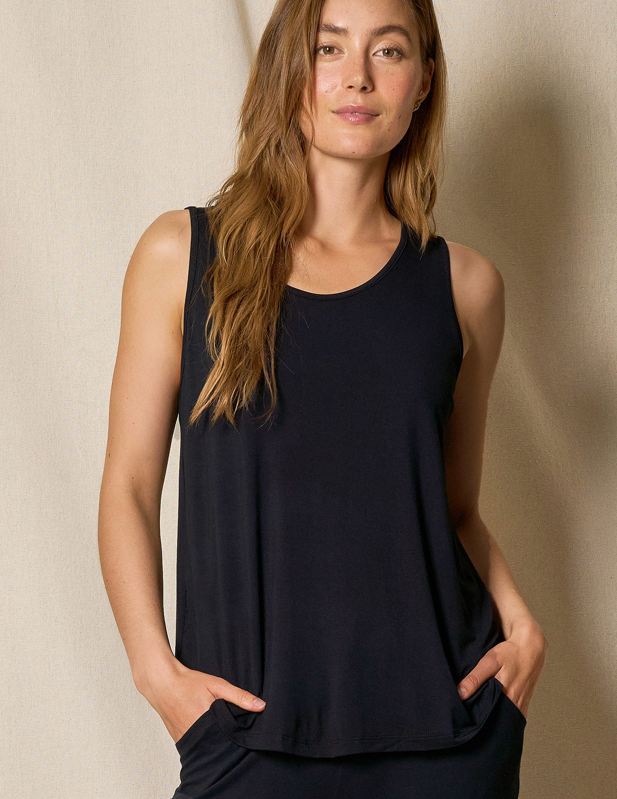 Bamboo Sleep Tank - Black — Sivana