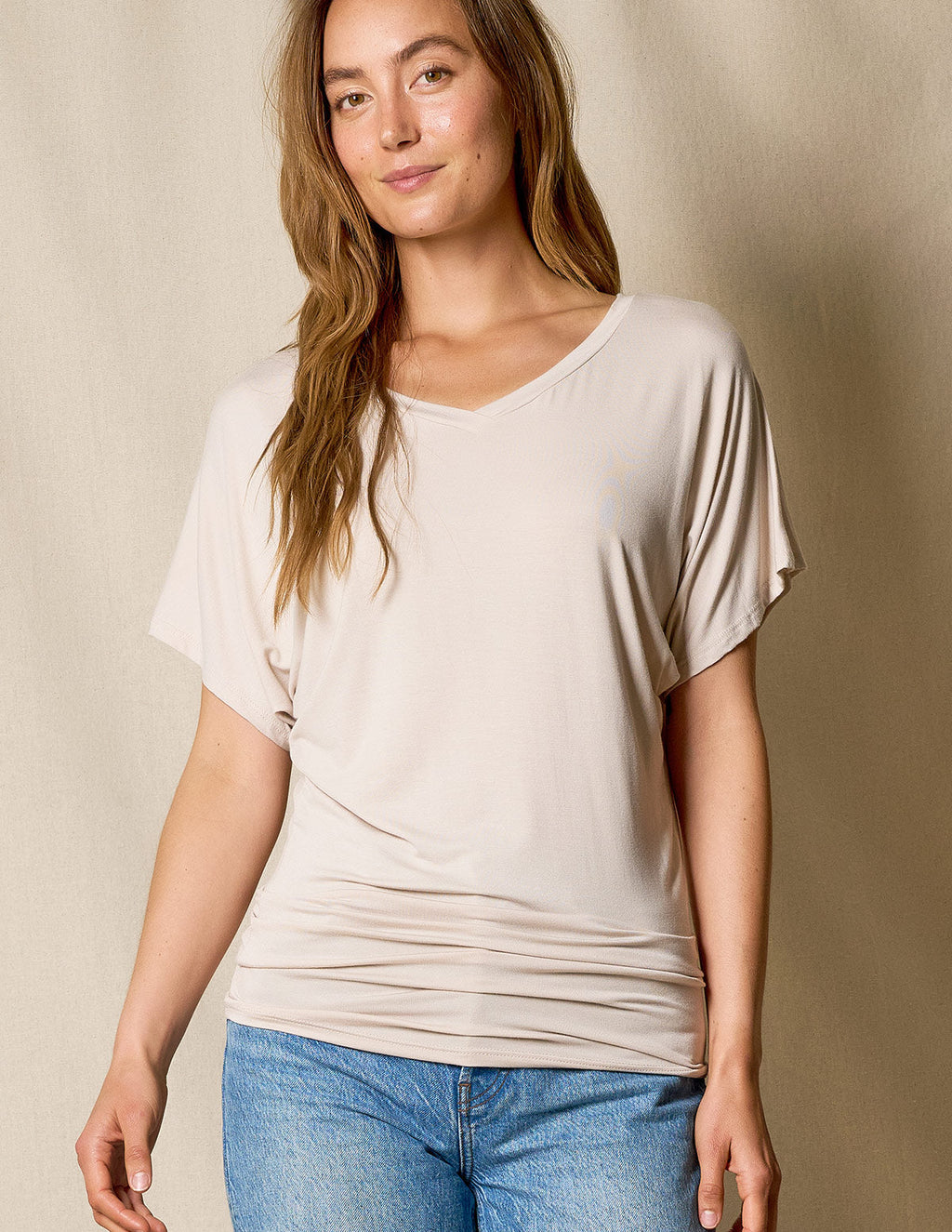 Bamboo Dolman Tunic - Sandshell — Sivana