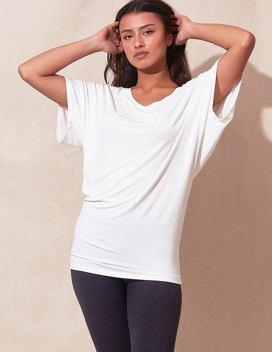 Bamboo Dolman Tunic - Soft White — Sivana
