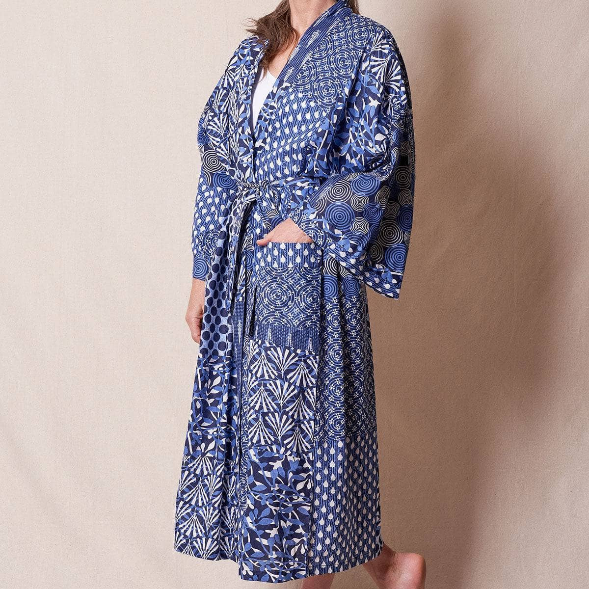 Fair Trade Kimono Robe - Indigo — Sivana