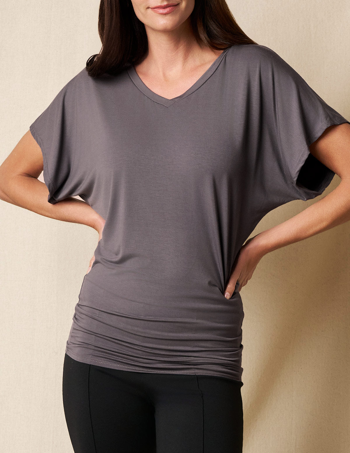 Bamboo Dolman Tunic - Grey — Sivana