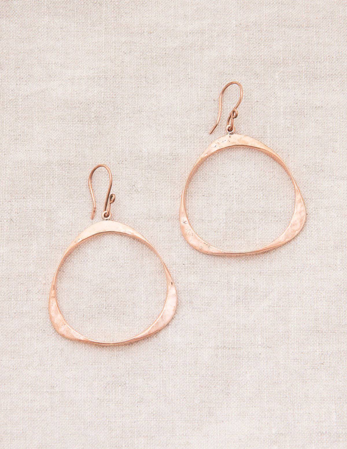Copper Triangle Hoop Earrings — Sivana